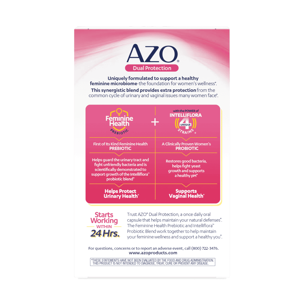 AZO Dual Protection Urinary & Vaginal Support Capsules | Buy Prebiotic ...