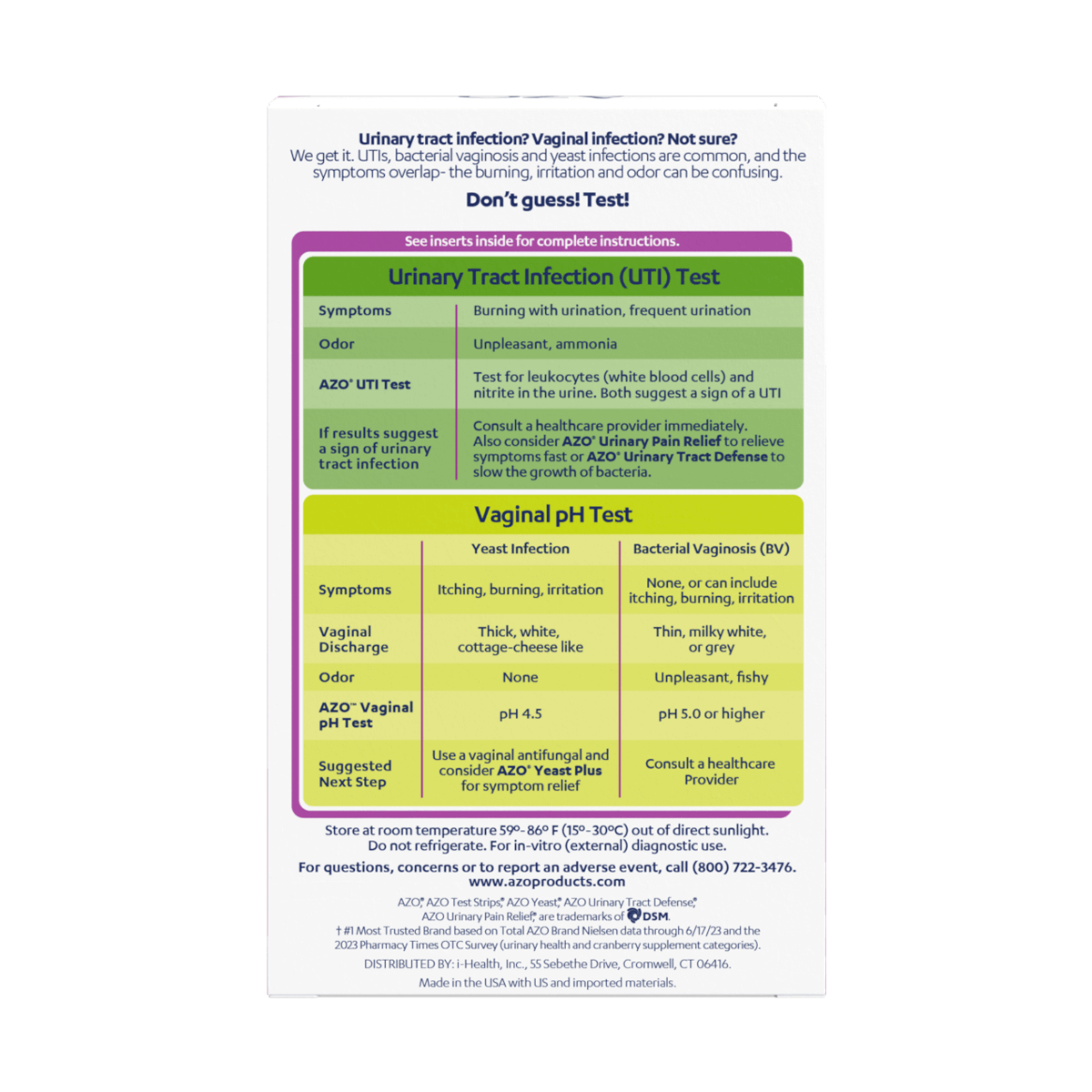 AZO® UTI & Vaginal pH Test Kit