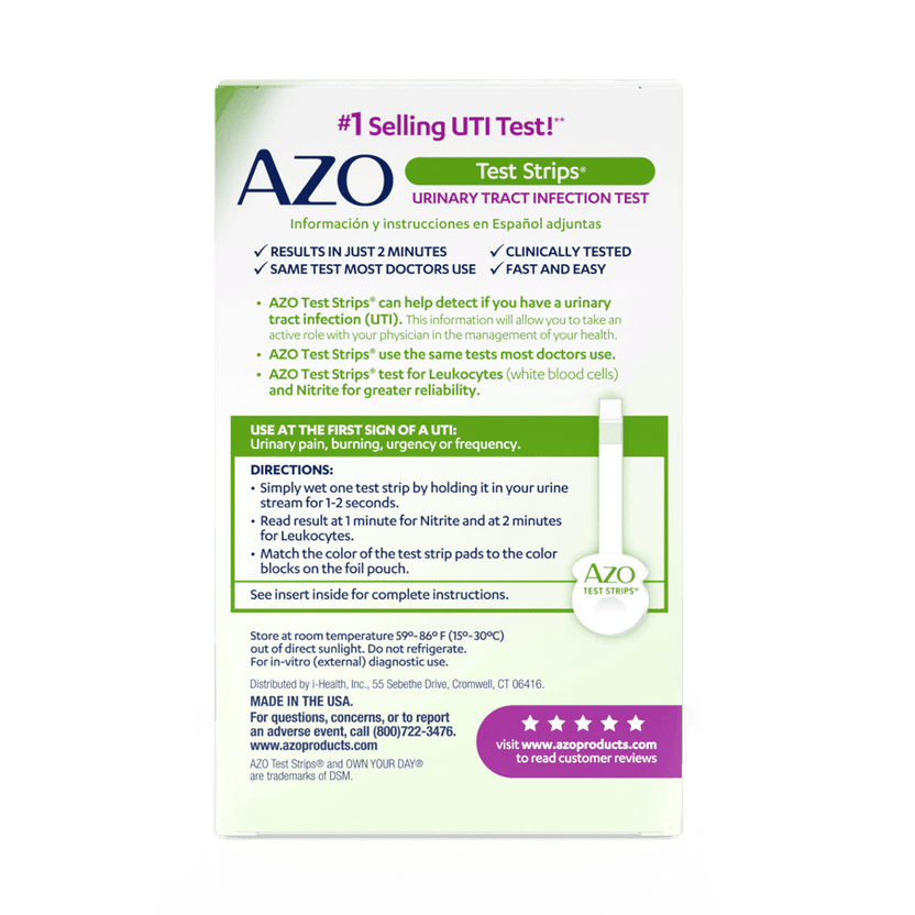 AZO UTI Test Strips | Order Urinary Tract Infection Test Strips - AZO